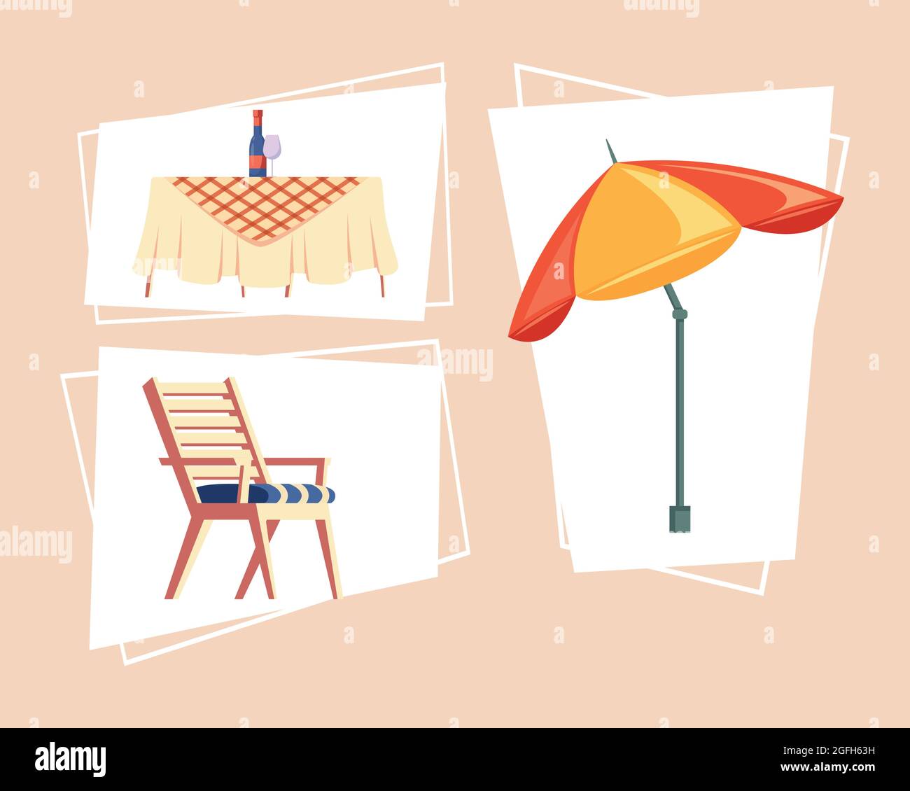 Cozy garden furniture set Stock Vector Images - Alamy