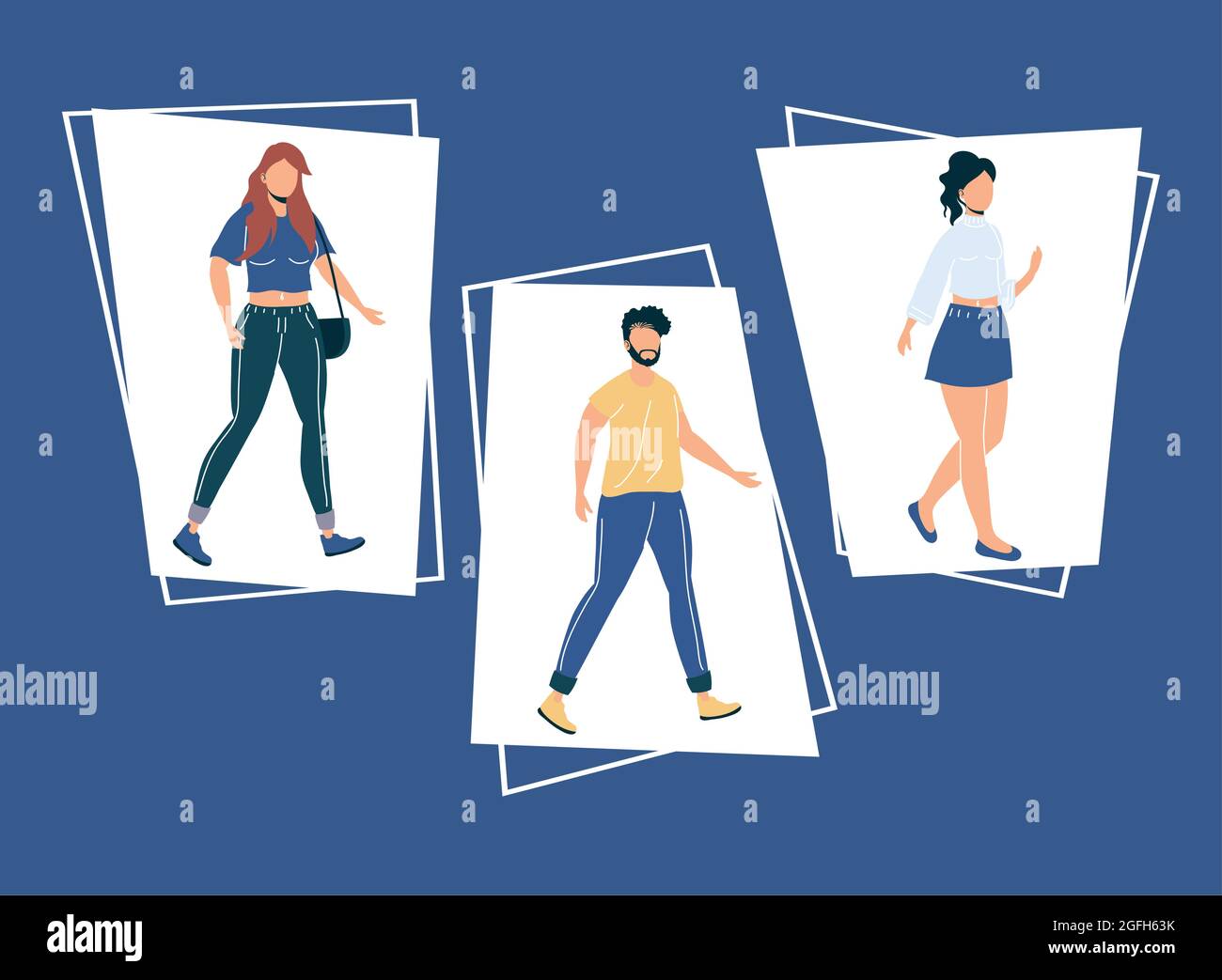 set of icons with faceless people Stock Vector Image & Art - Alamy