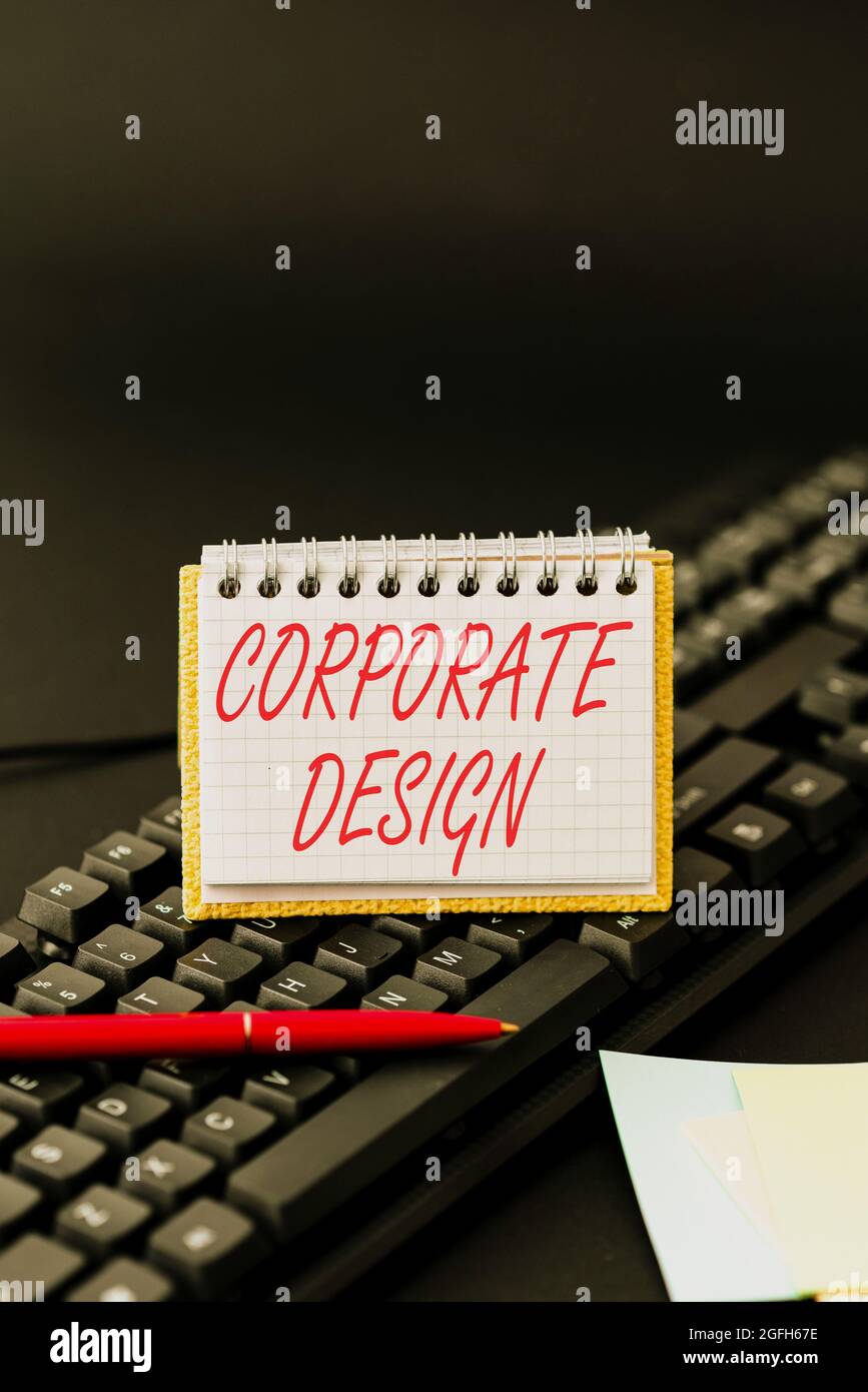 Text showing inspiration Corporate Design. Word for official graphical ...