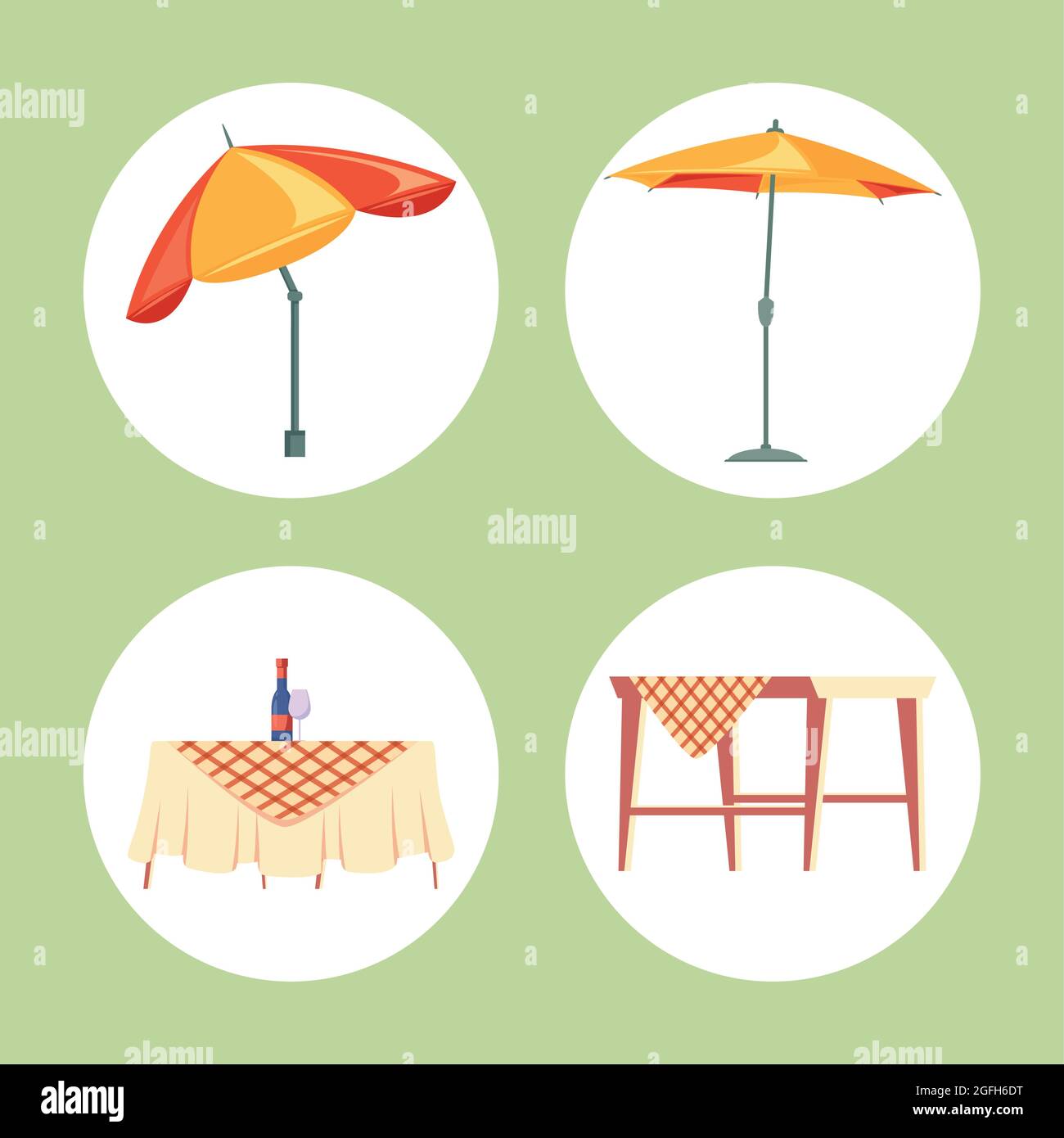 Cozy garden furniture set Stock Vector Images - Alamy