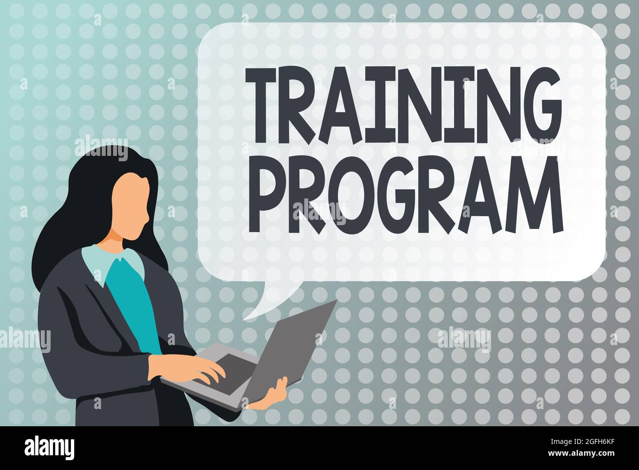 Text caption presenting Training Program. Word for learn specific ...
