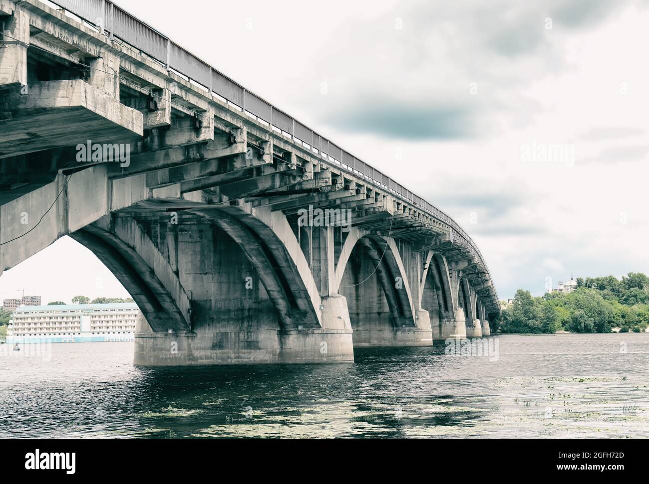 Concrete bridge over river Stock Photo - Alamy