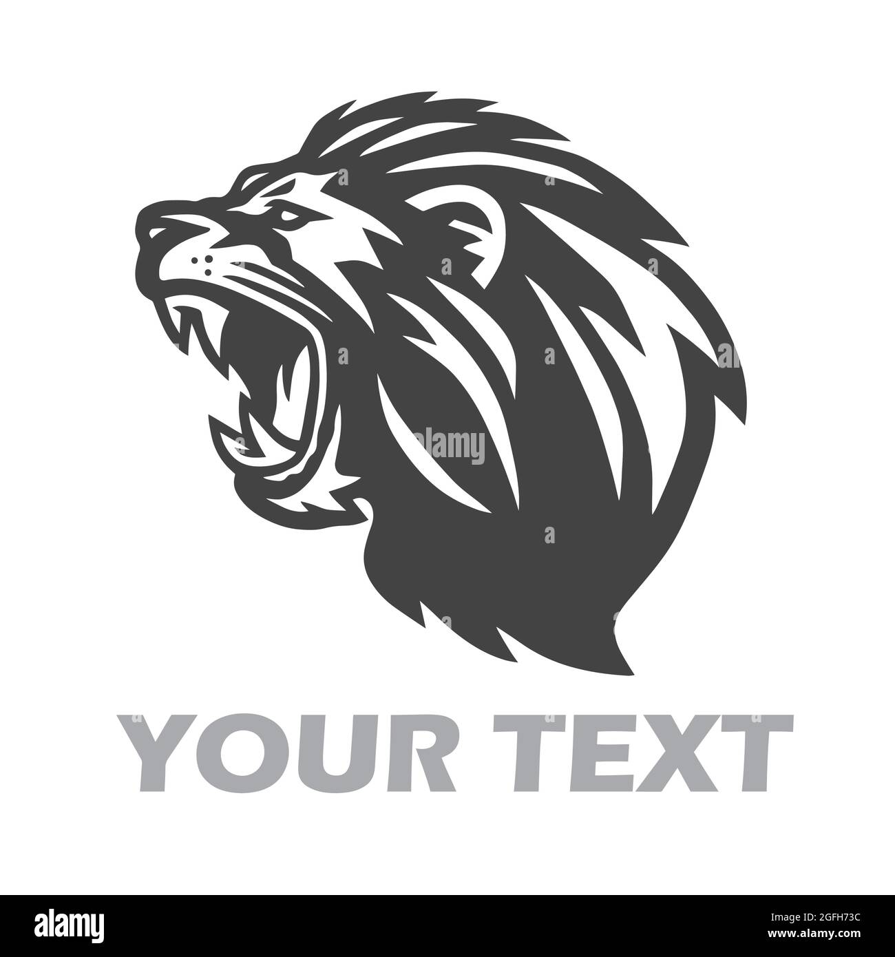 Lion Head Roaring Logo Template Vector Stock Vector Image & Art - Alamy