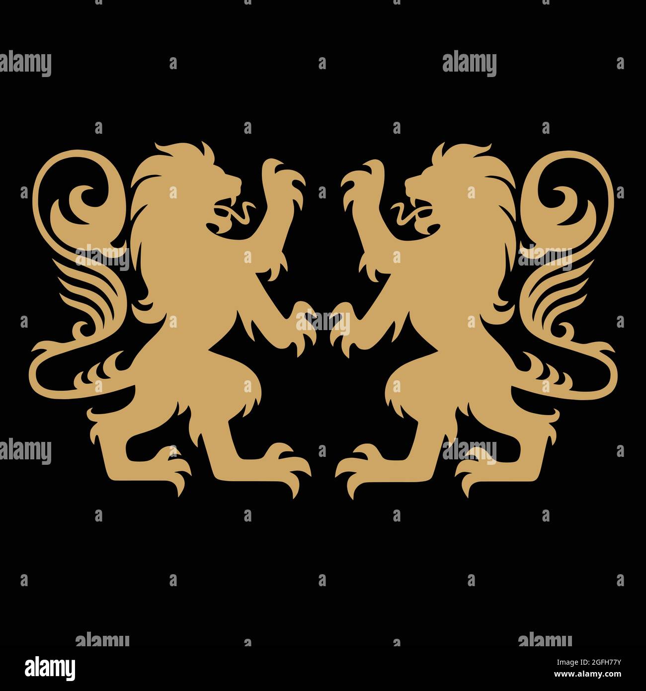 Gold Lion Heraldic Logo Template Vector Stock Vector Image & Art - Alamy