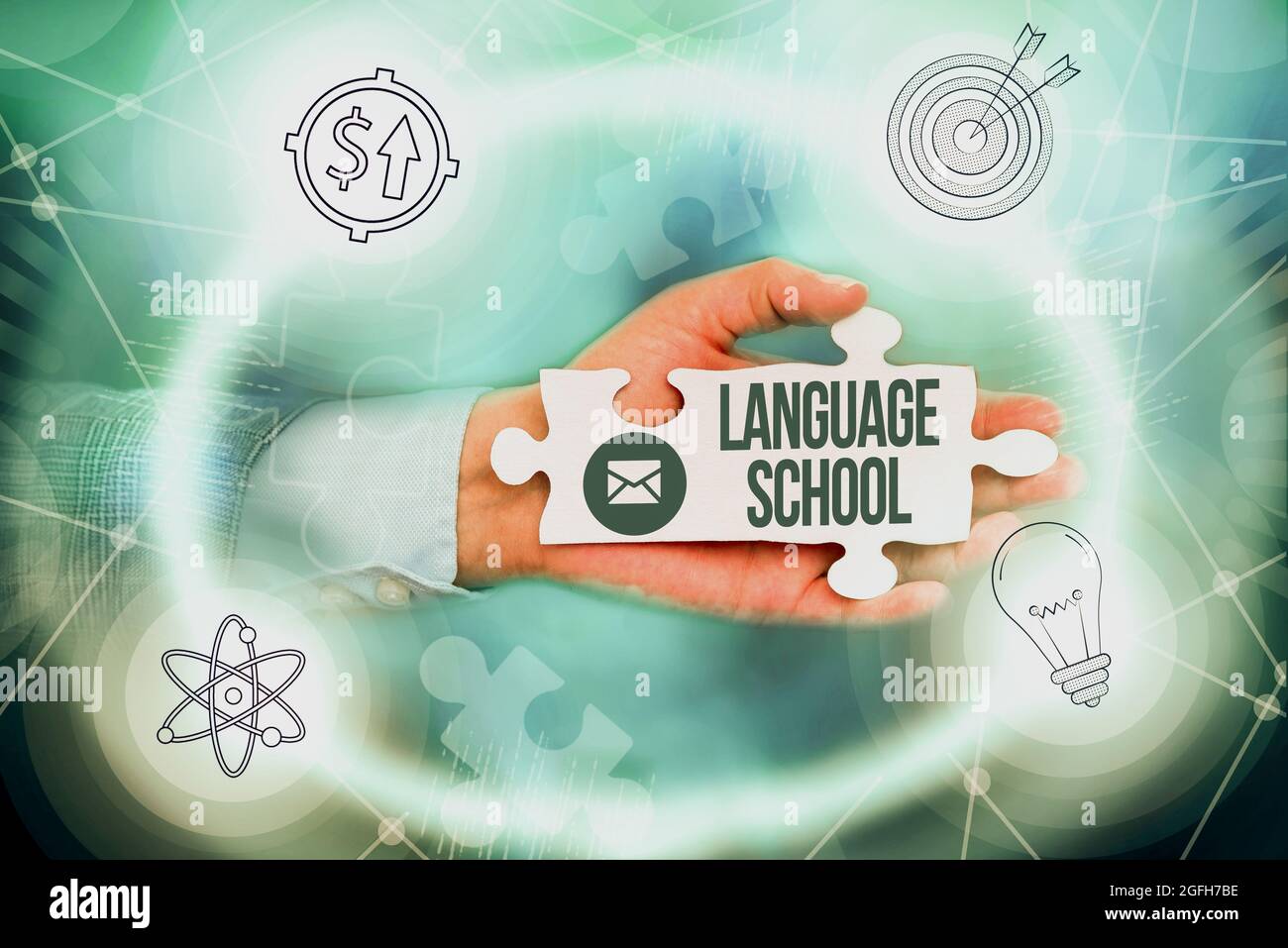 Sign displaying Language School. Word for educational institution where ...