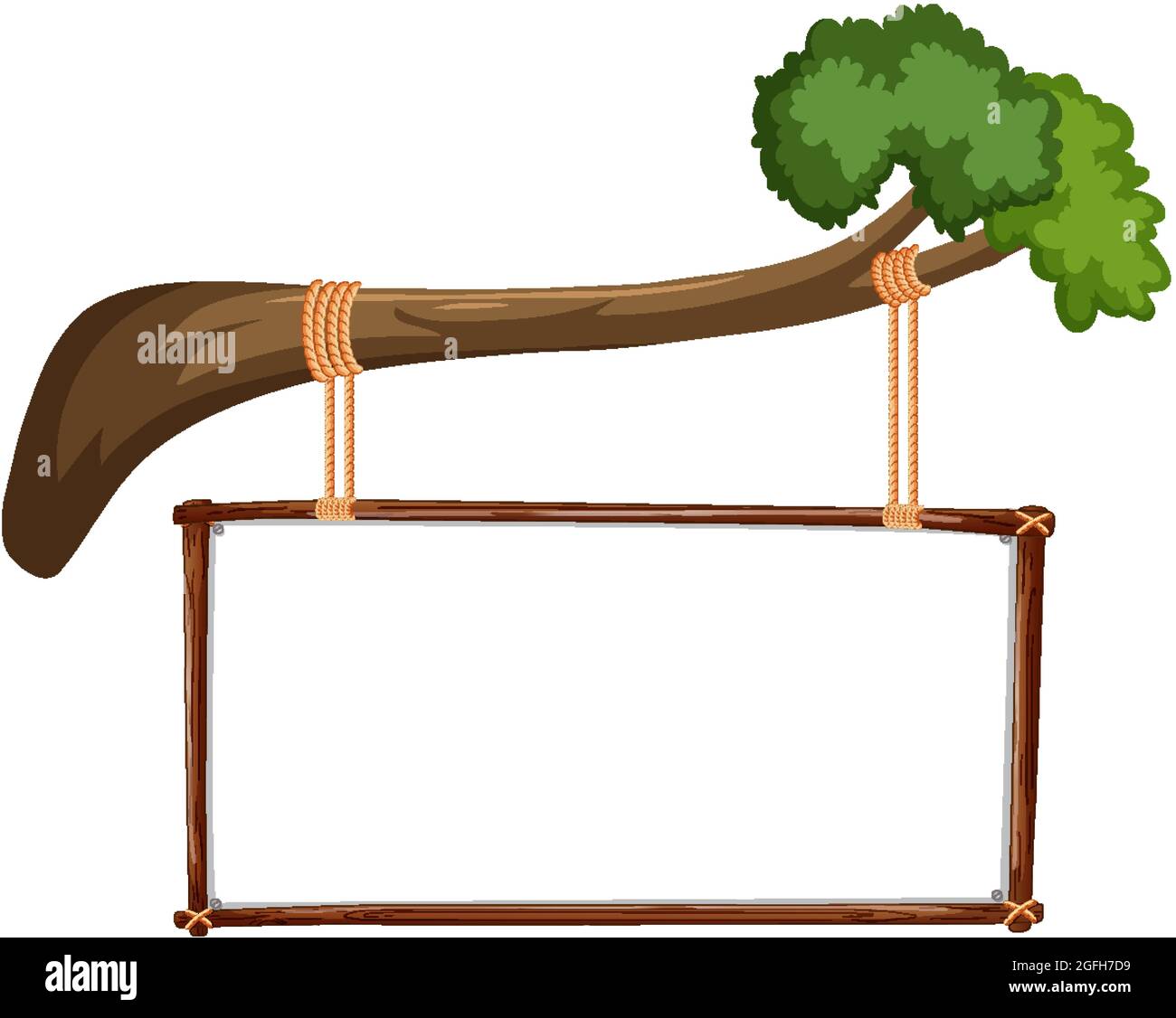Empty banner with big trees on white background illustration Stock ...