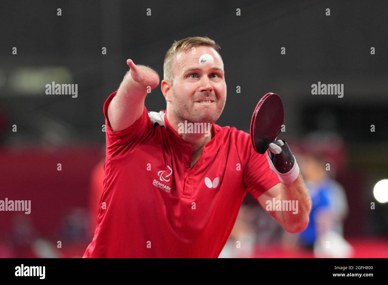 August 26, 2021:Peter Rosenmeier from Denmark during table tennis at ...