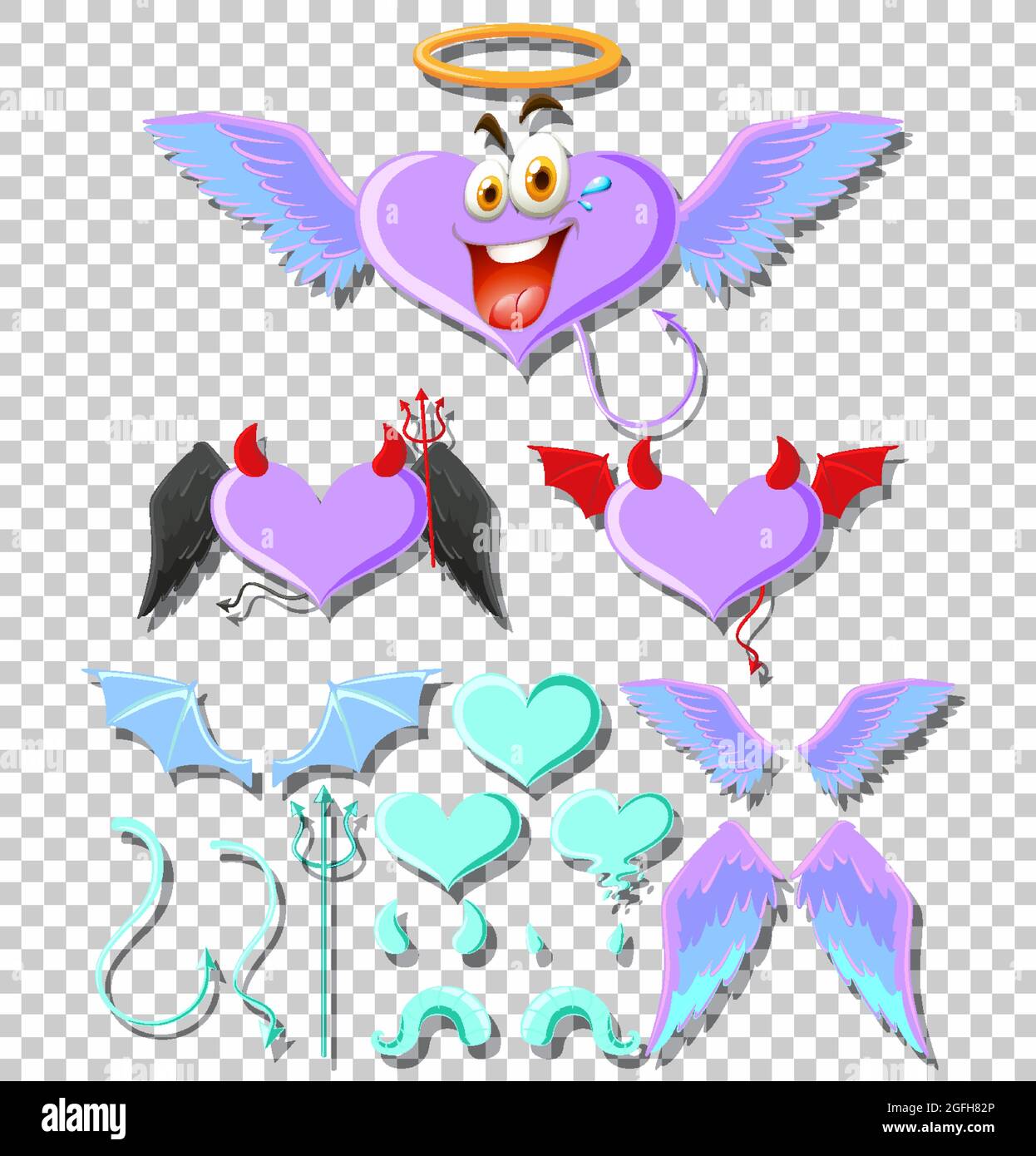 Devil and angel design elements illustration Stock Vector Image & Art ...