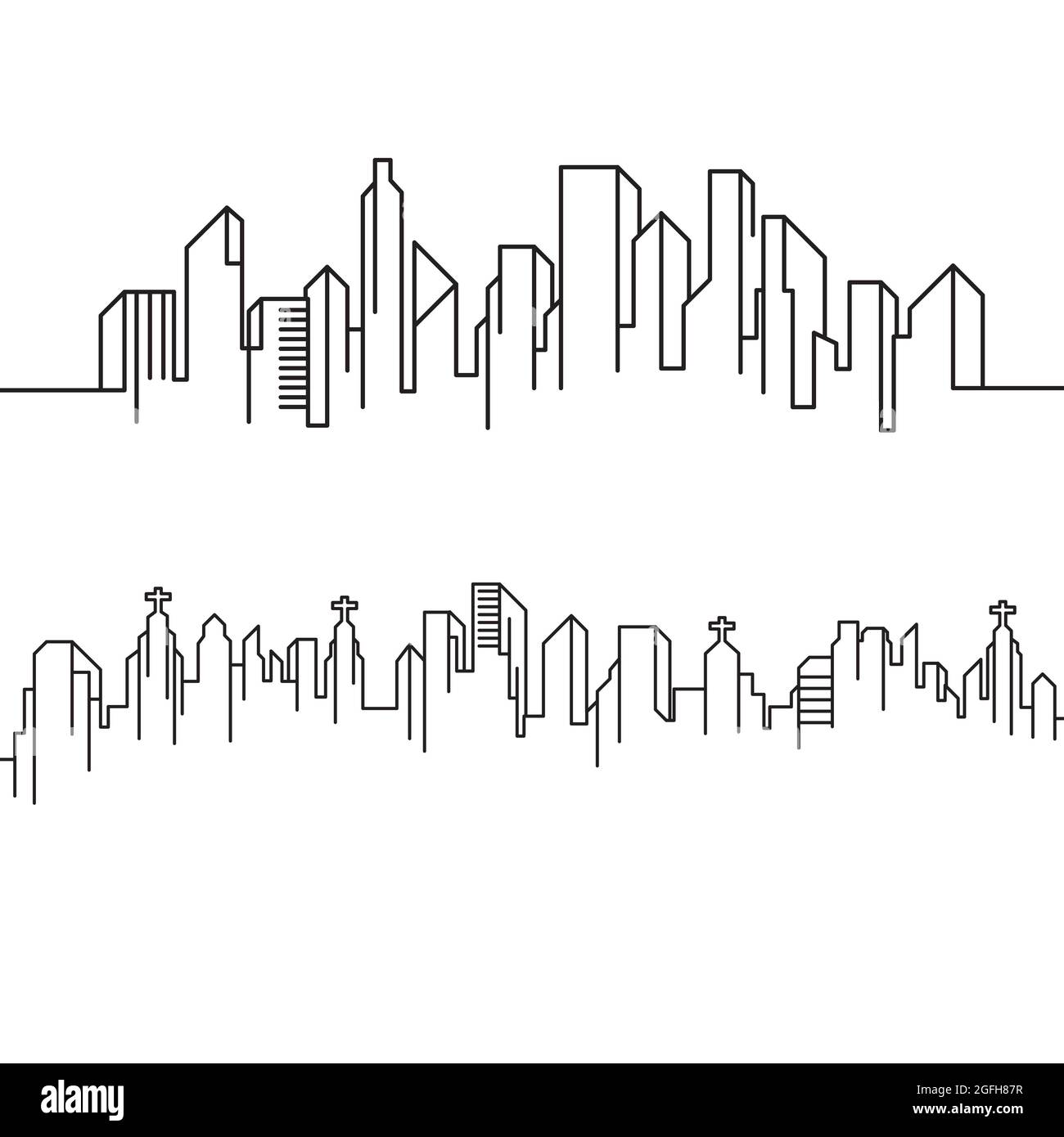 City Building Line art Vector icon design illustration Template Stock ...