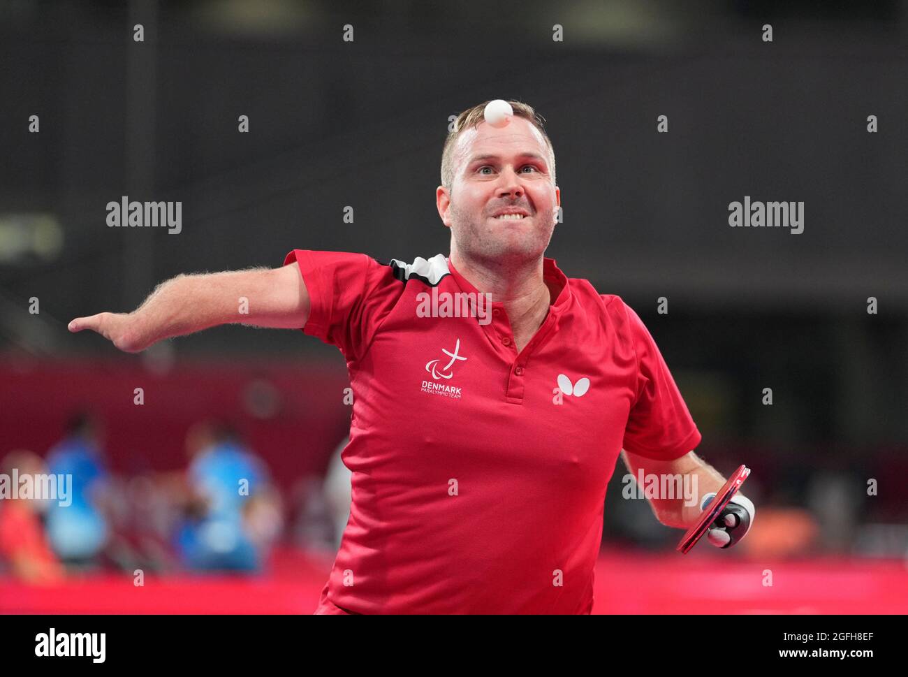 August 26, 2021:Peter Rosenmeier from Denmark during table tennis at ...