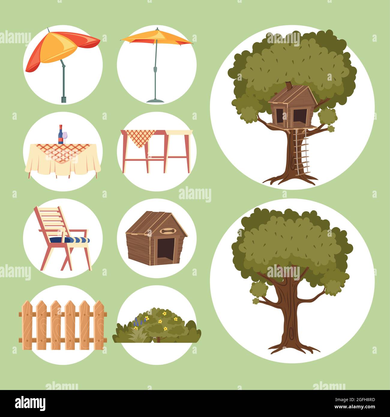 set icons of house backyard Stock Vector Image & Art - Alamy