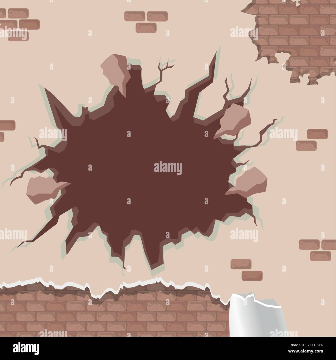 wall cracked with paint destroyed Stock Vector Image & Art - Alamy