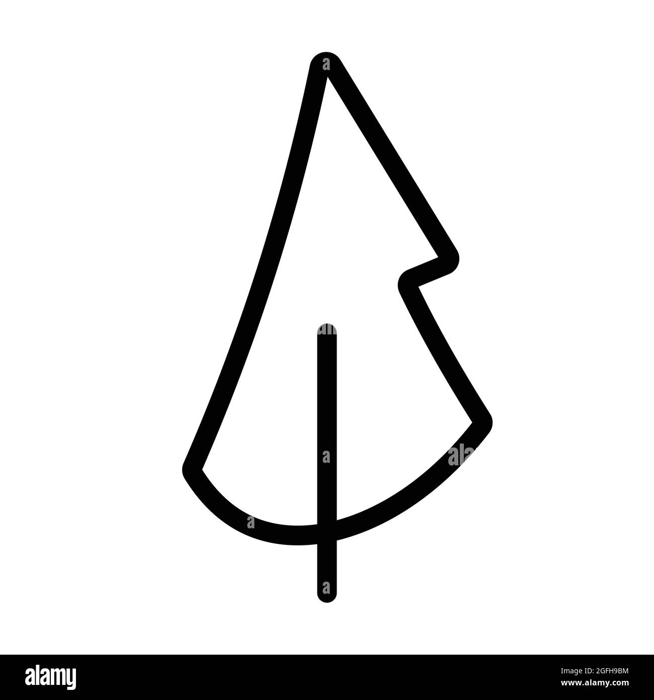 Black and white template tree icon. Vector symbol sign isolated on ...