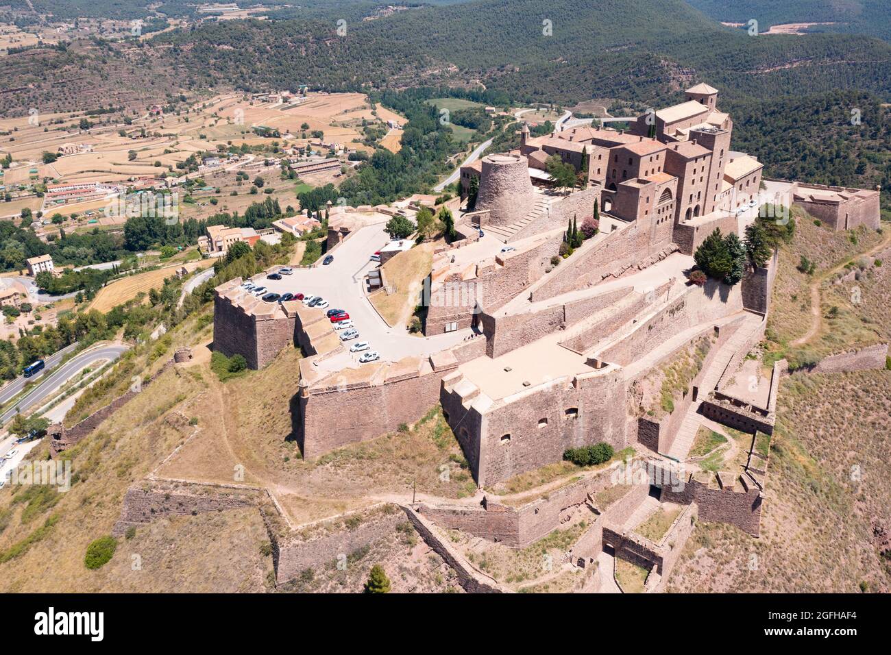 Aerial view on Cardona castle. Catalonia, Spain Stock Photo - Alamy