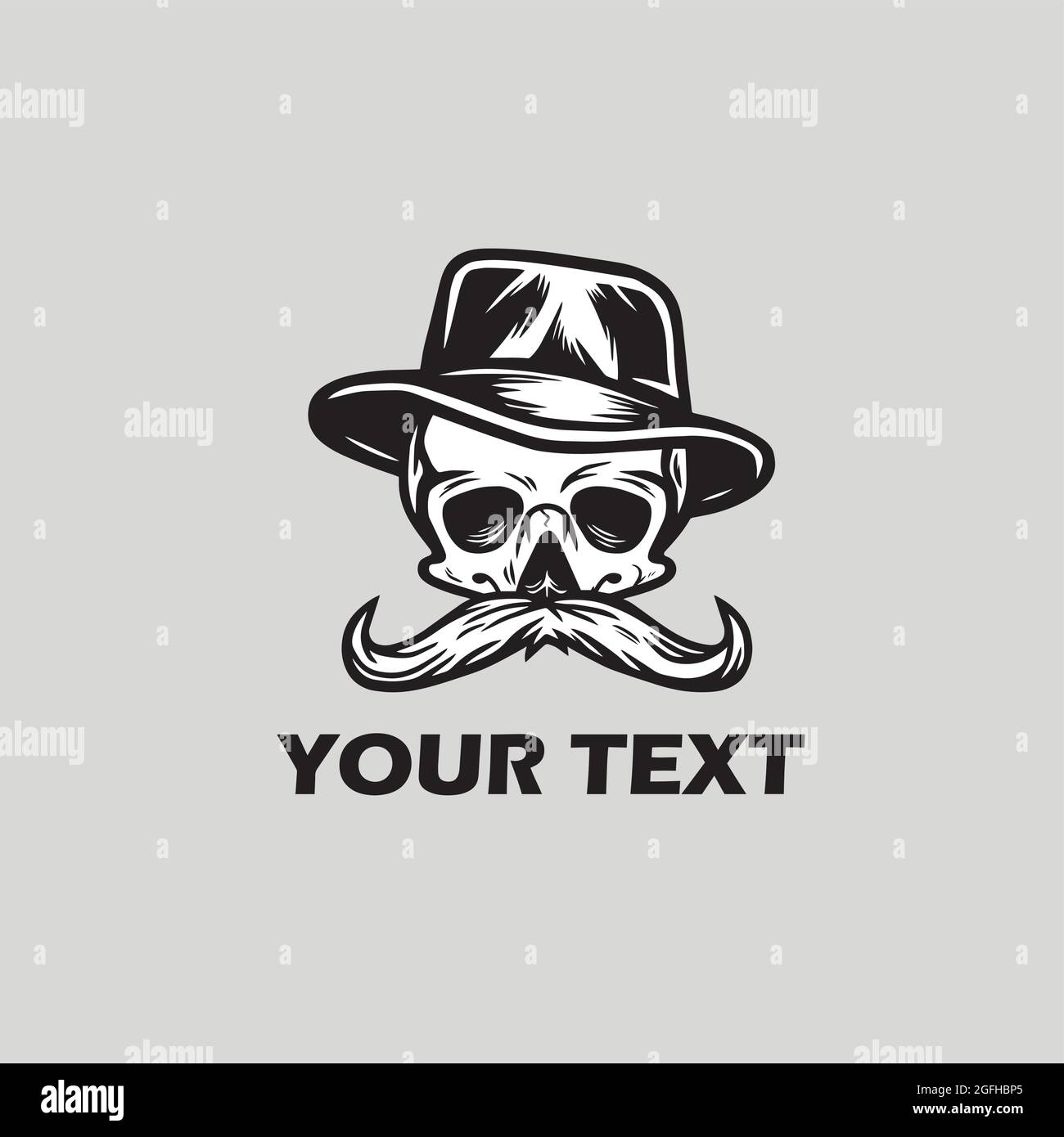 Skull mustache in vintage Stock Vector Images - Alamy