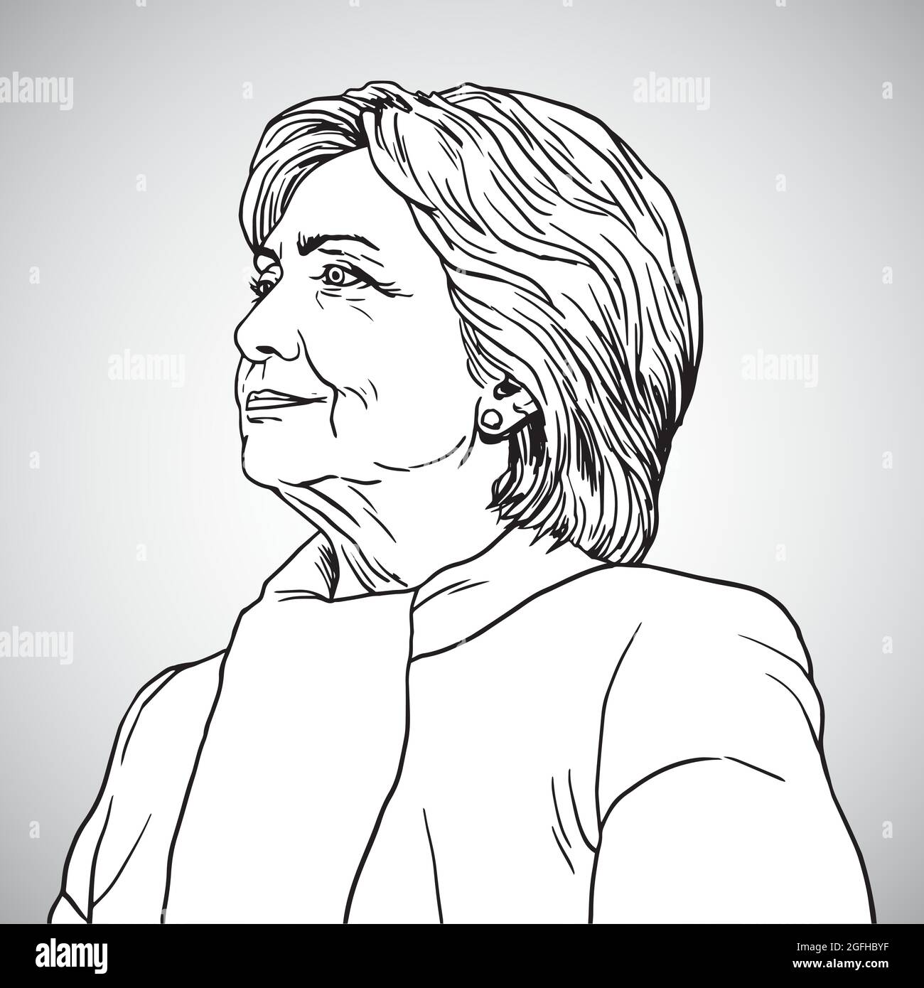 Hillary Clinton Portrait Drawing. Vector Illustration. November 17 ...