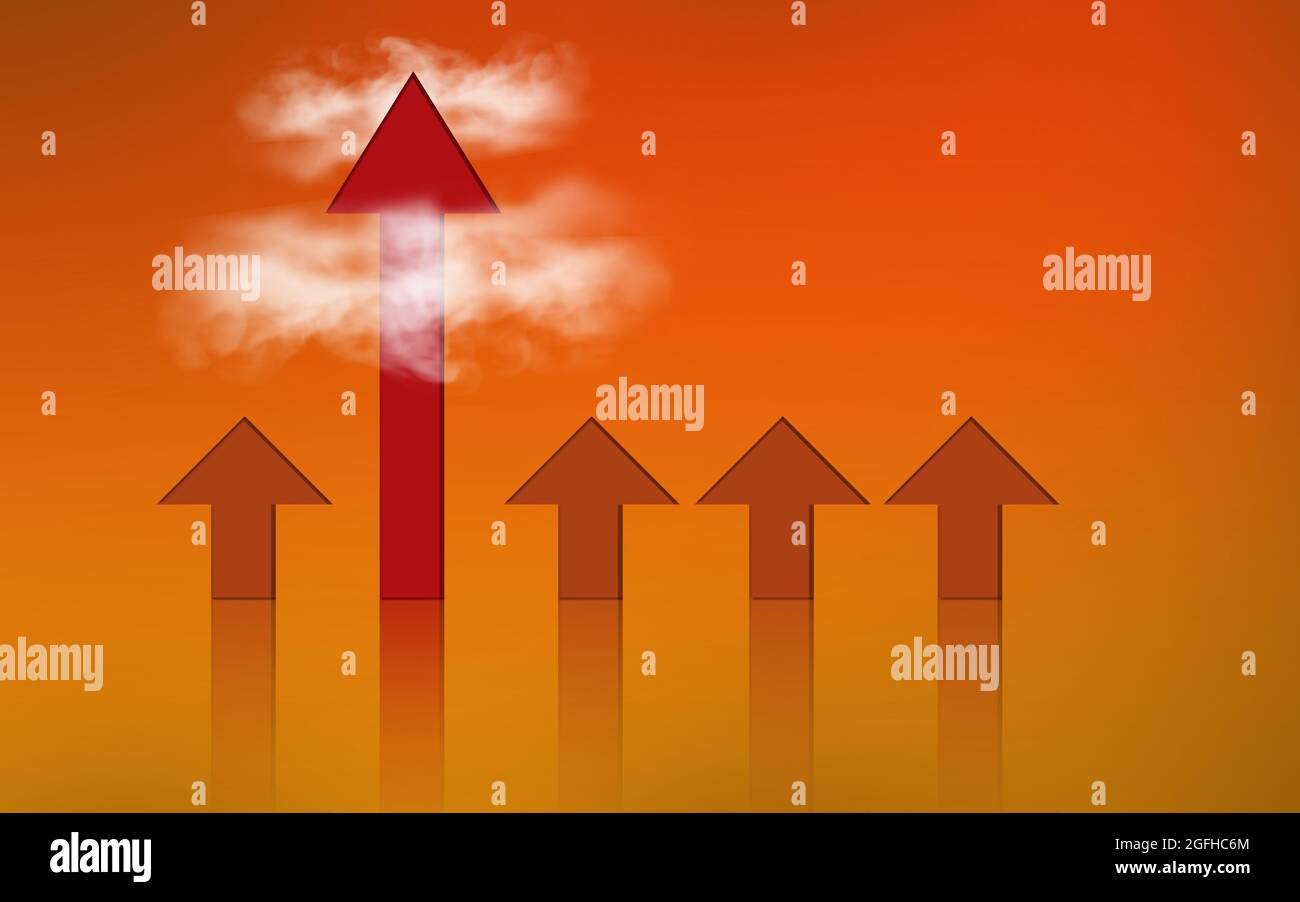 success and financial growth concept. arrows going uo with one arrow ...