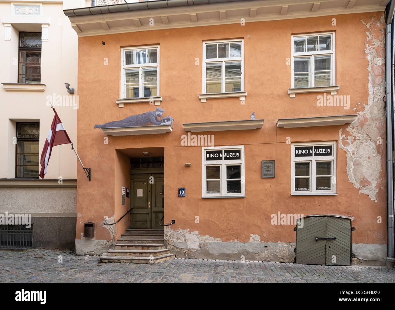 Riga, Latvia. 22 August 2021. exterior view of the Kino museum in the ...