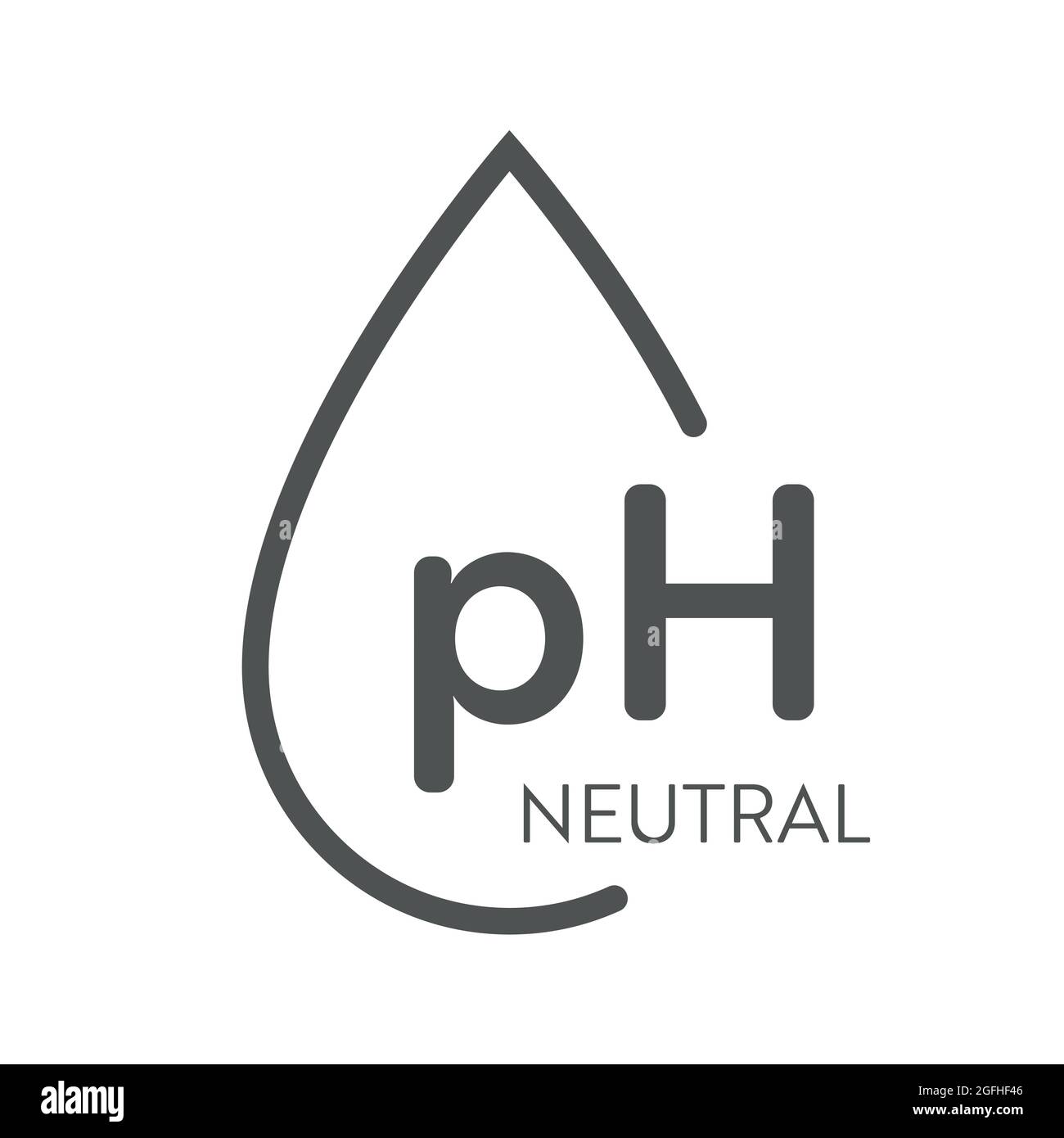 pH Value icon. Neutral balance infographic. Water drop symbol Stock ...