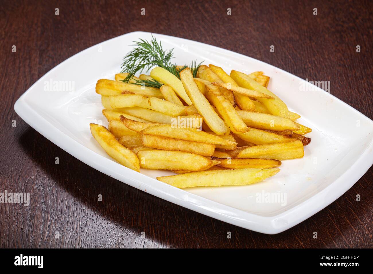 French fry potato heap in the plate served dill Stock Photo - Alamy