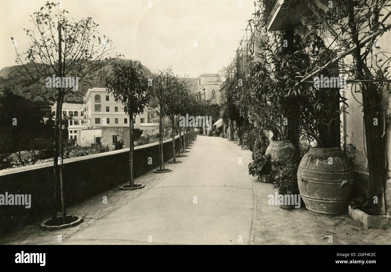 View of Via Tragara, Capri Island, Italy 1933 Stock Photo - Alamy