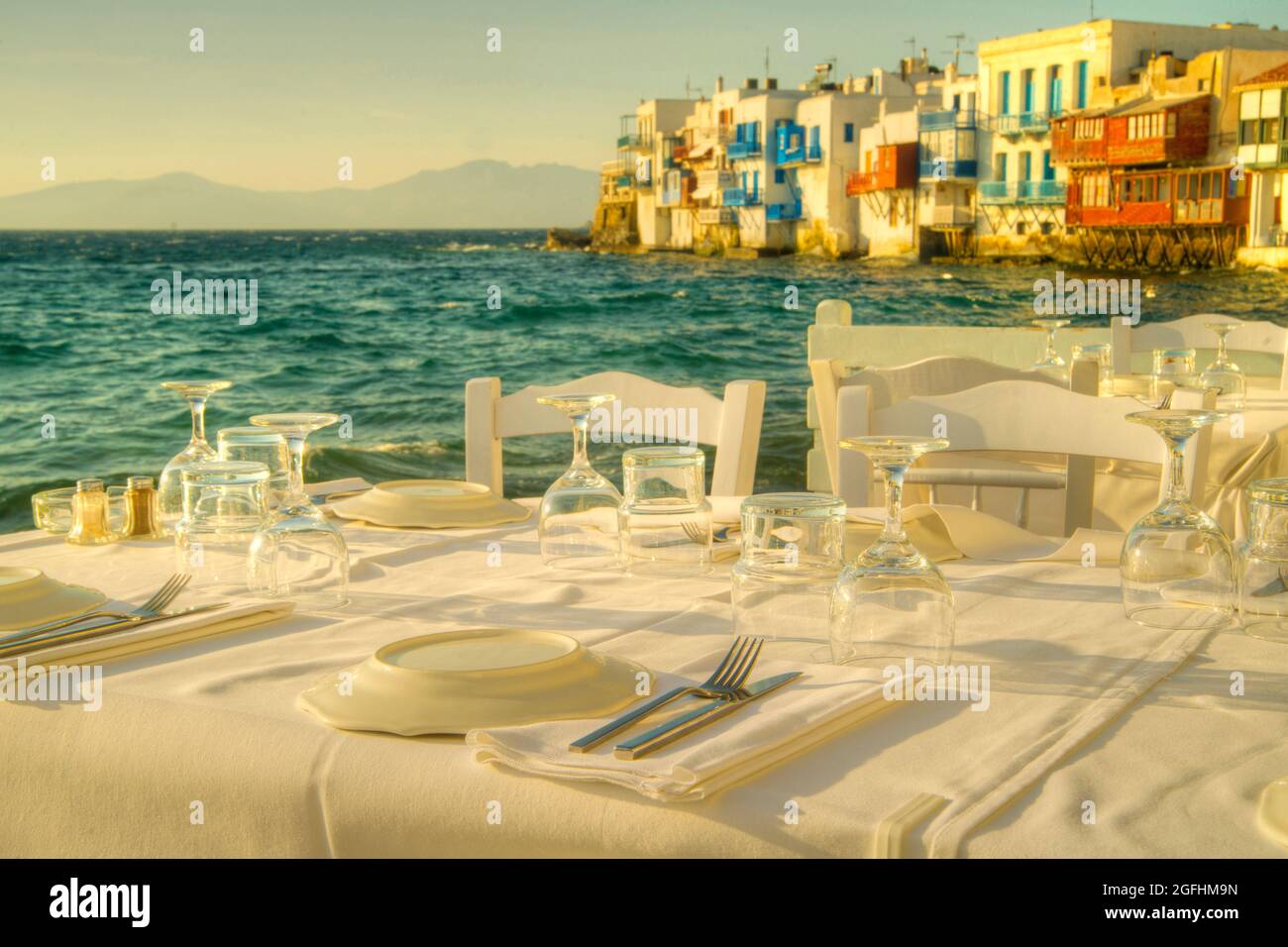 View and special architecture europe island of Mykonos Greek Stock ...
