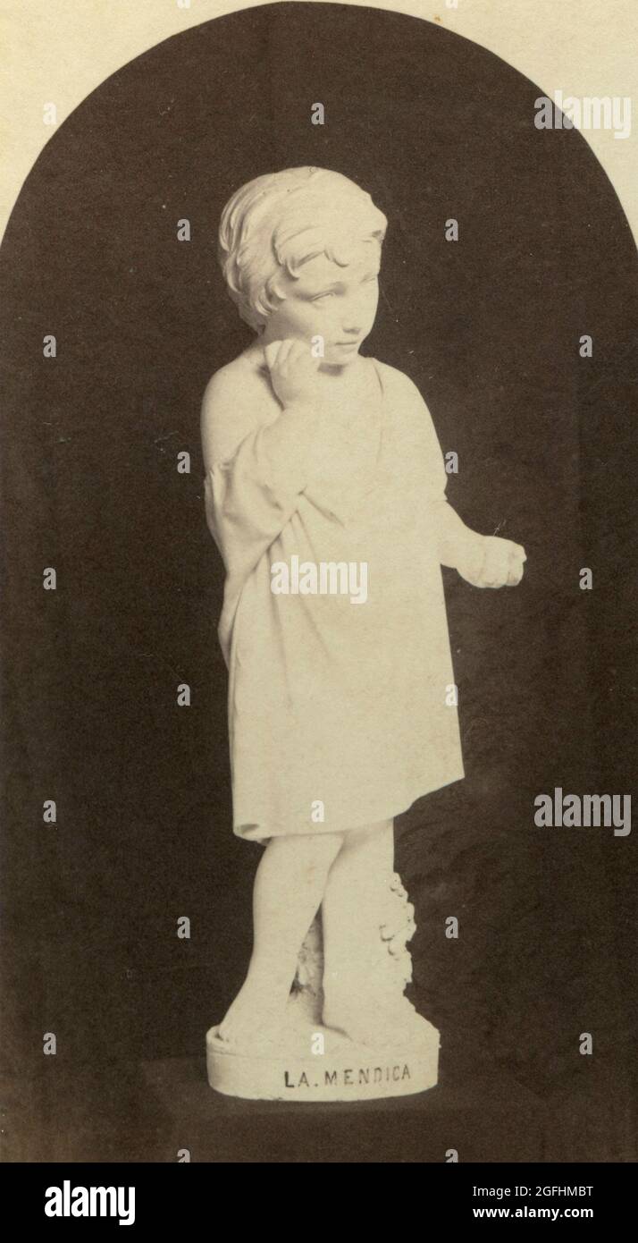 La Mendica, marble statue by Italian artist Giovanni Paganucci, Italy ...