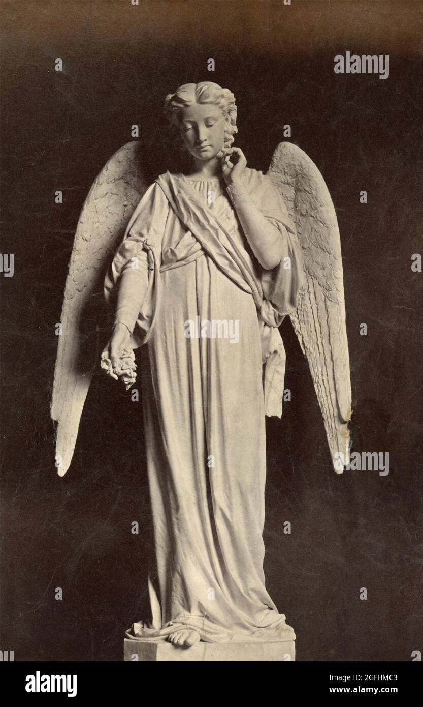 Angel, marble statue, Italy 1880 Stock Photo - Alamy