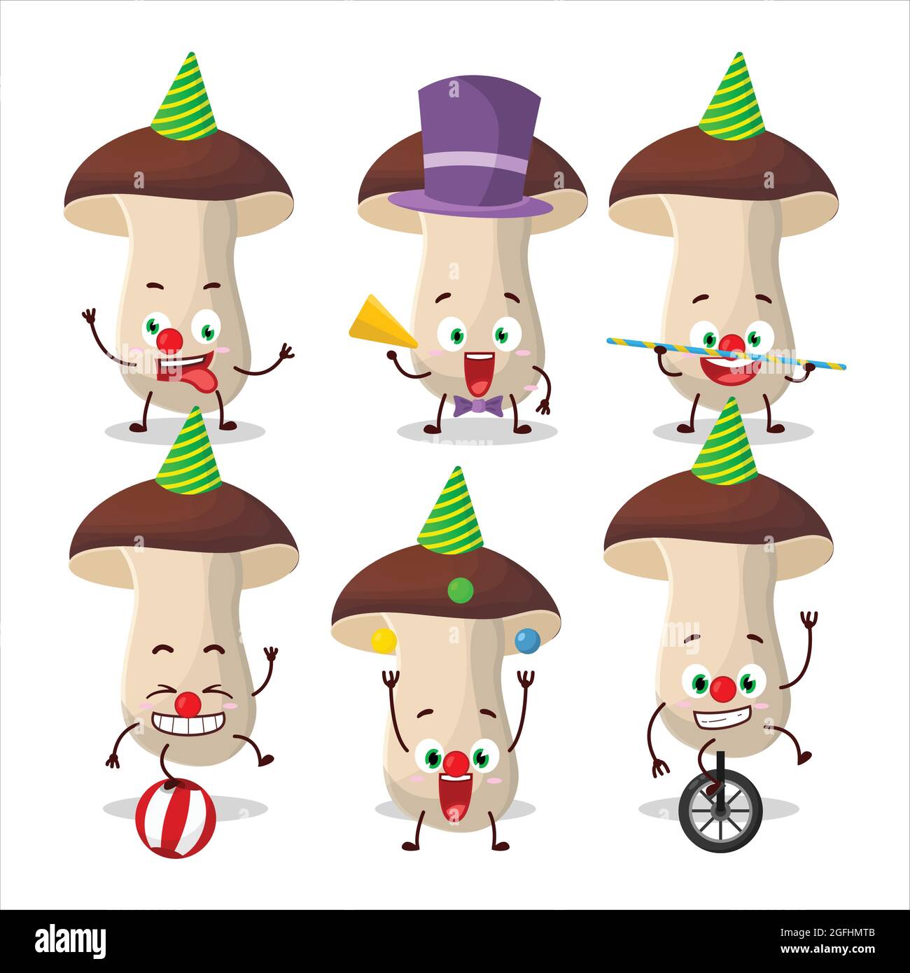 Cartoon in character of porcini with various circus shows. Vector ...