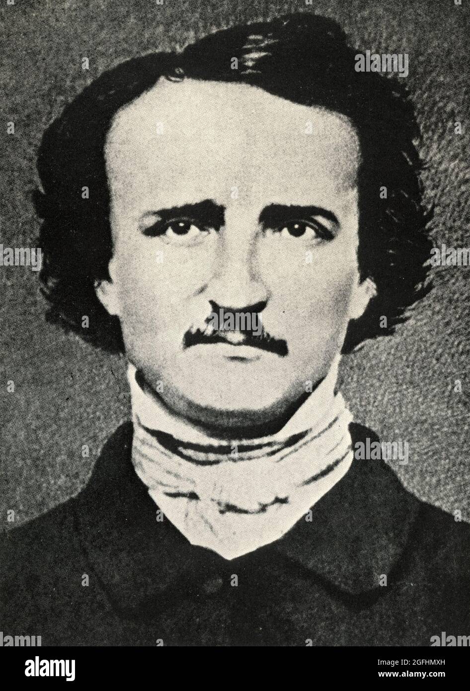 Portrait of American poet Edgar Allan Poe, 1900s Stock Photo - Alamy