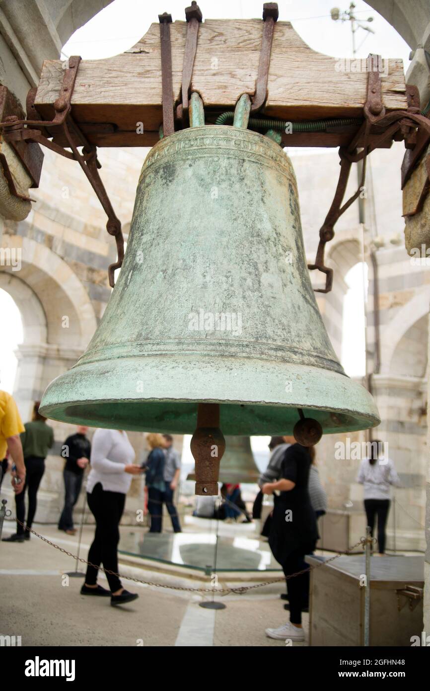 Old bells of the Leaning Tower of Pisa Tuscany Italy Stock Photo - Alamy