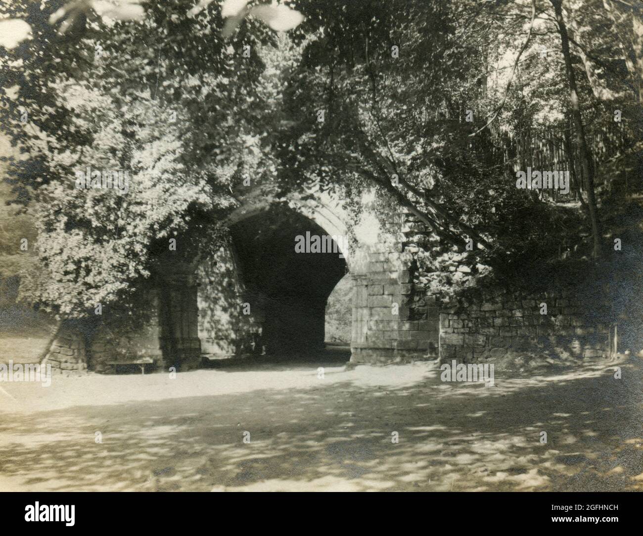 Bridge with tunnel in a countryside road, France 1930s Stock Photo - Alamy