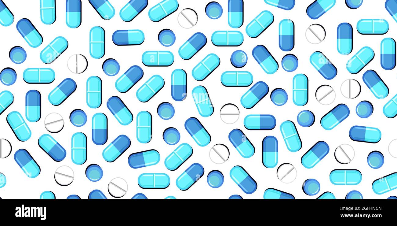 Medicines seamless pattern. Illustration with pills. Concurrency ...