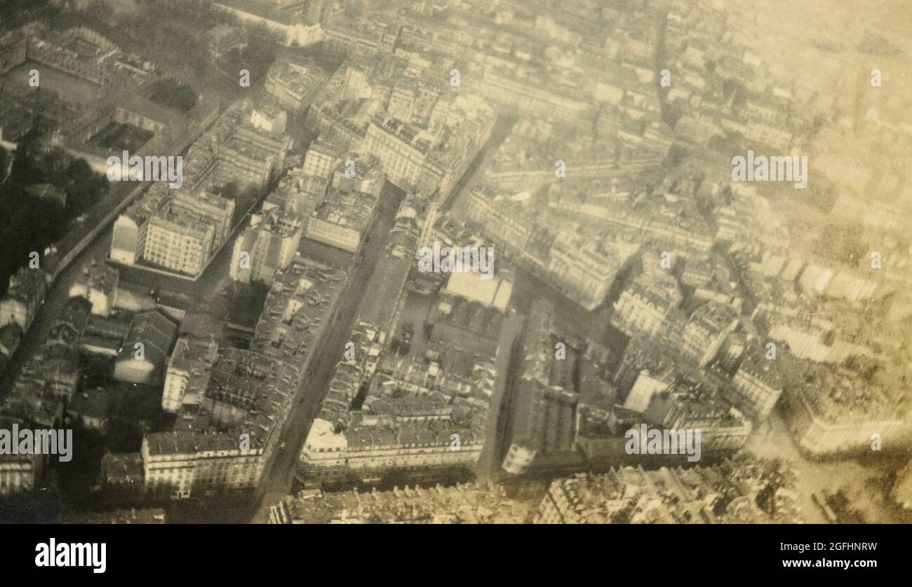 View of Paris from the Eiffel tower, France 1910s Stock Photo - Alamy