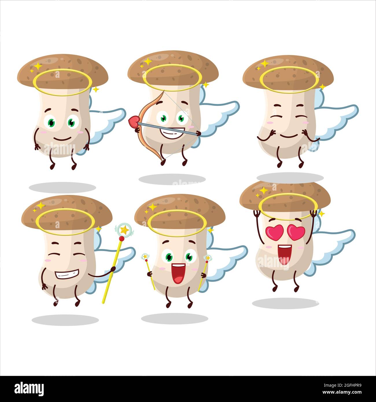 Shimeji Cartoon Designs As A Cute Angel Character Vector Illustration