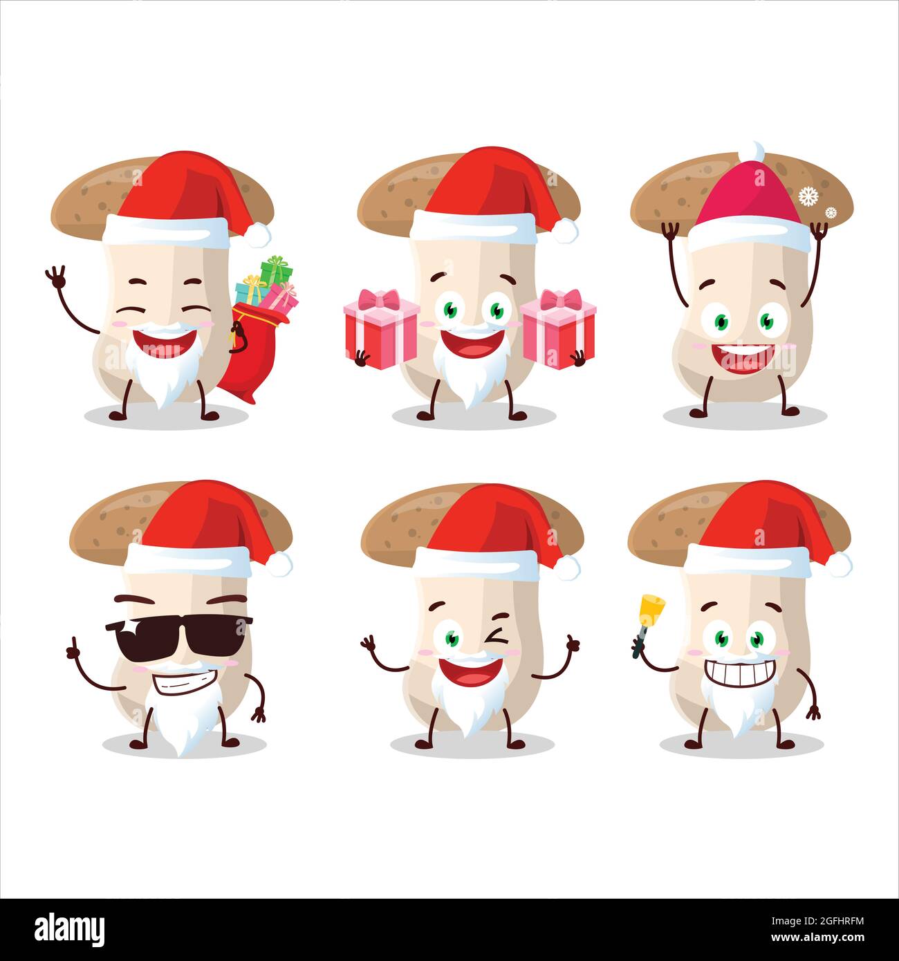 Santa Claus emoticons with shimeji cartoon character. Vector ...