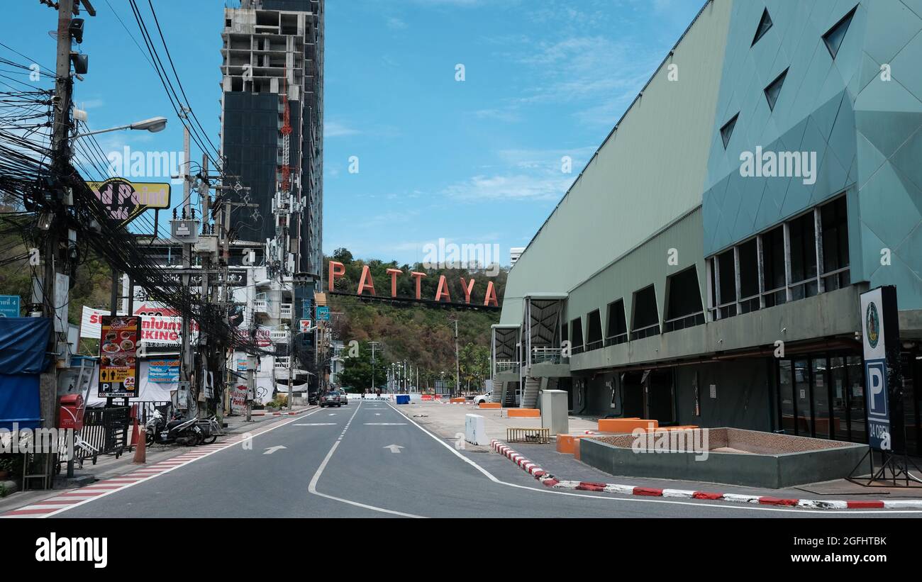 Pattaya City Billboard Sign Bali Hai Pier South Pattaya Thailand Stock ...