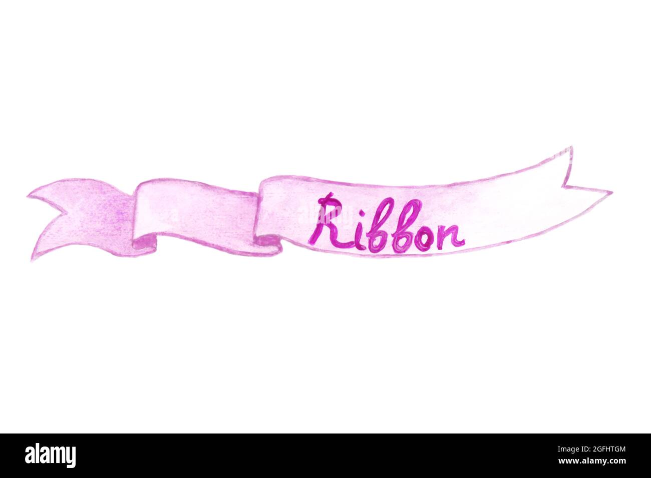 Hand painted ribbon, isolated on white Stock Photo - Alamy