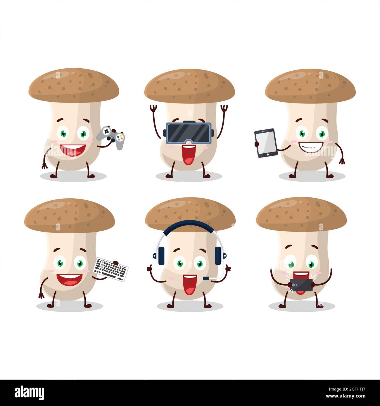 Shimeji cartoon character are playing games with various cute emoticons ...