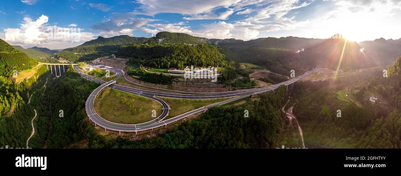 BAZHONG, CHINA - AUGUST 18, 2021 - A view of the Section of bazhong ...