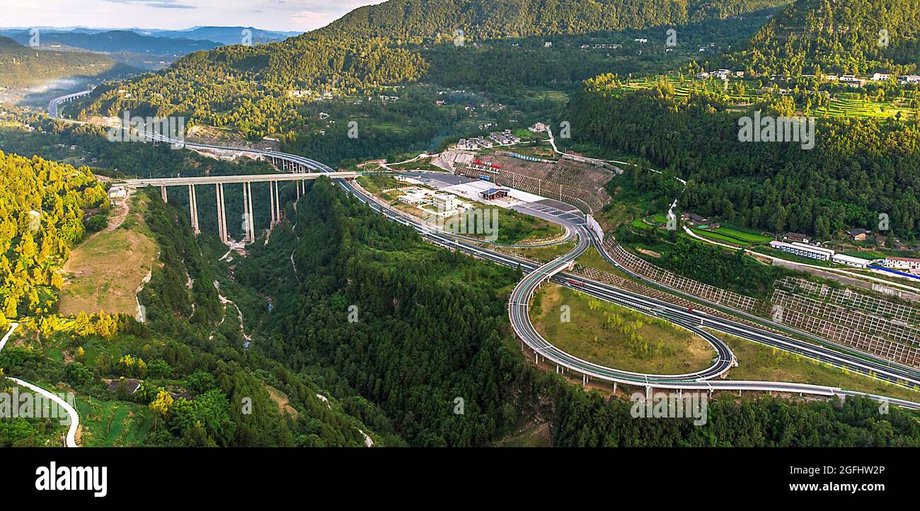 BAZHONG, CHINA - AUGUST 18, 2021 - A view of the Section of bazhong ...