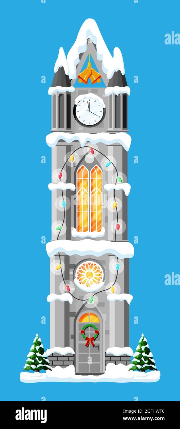 Old brick building clock Stock Vector Images - Alamy