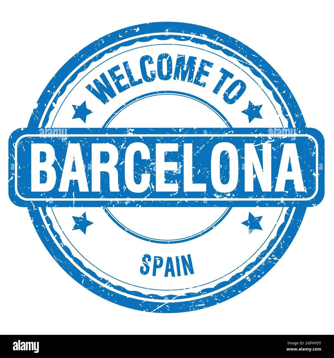 WELCOME TO BARCELONA - SPAIN, words written on blue grungy stamp Stock ...
