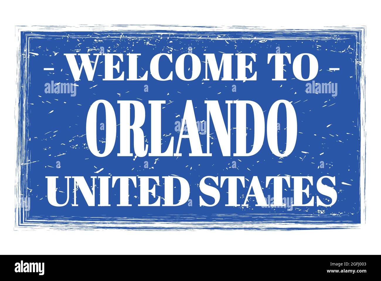 WELCOME TO ORLANDO - UNITED STATES, words written on light blue ...