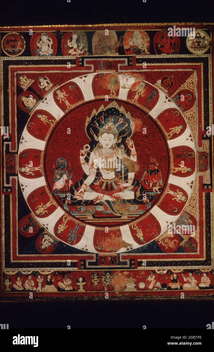 Nepal: Vishnu Mandala 1420 A.D. Painted by Jayateja Overview. On Cotton ...