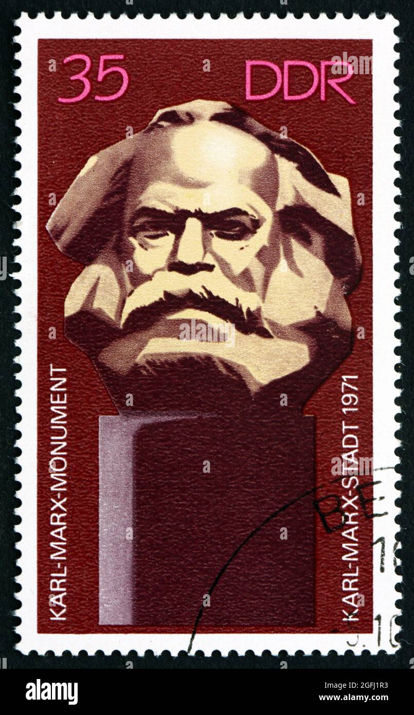 GERMANY - CIRCA 1971: a stamp printed in Germany shows Karl Marx ...