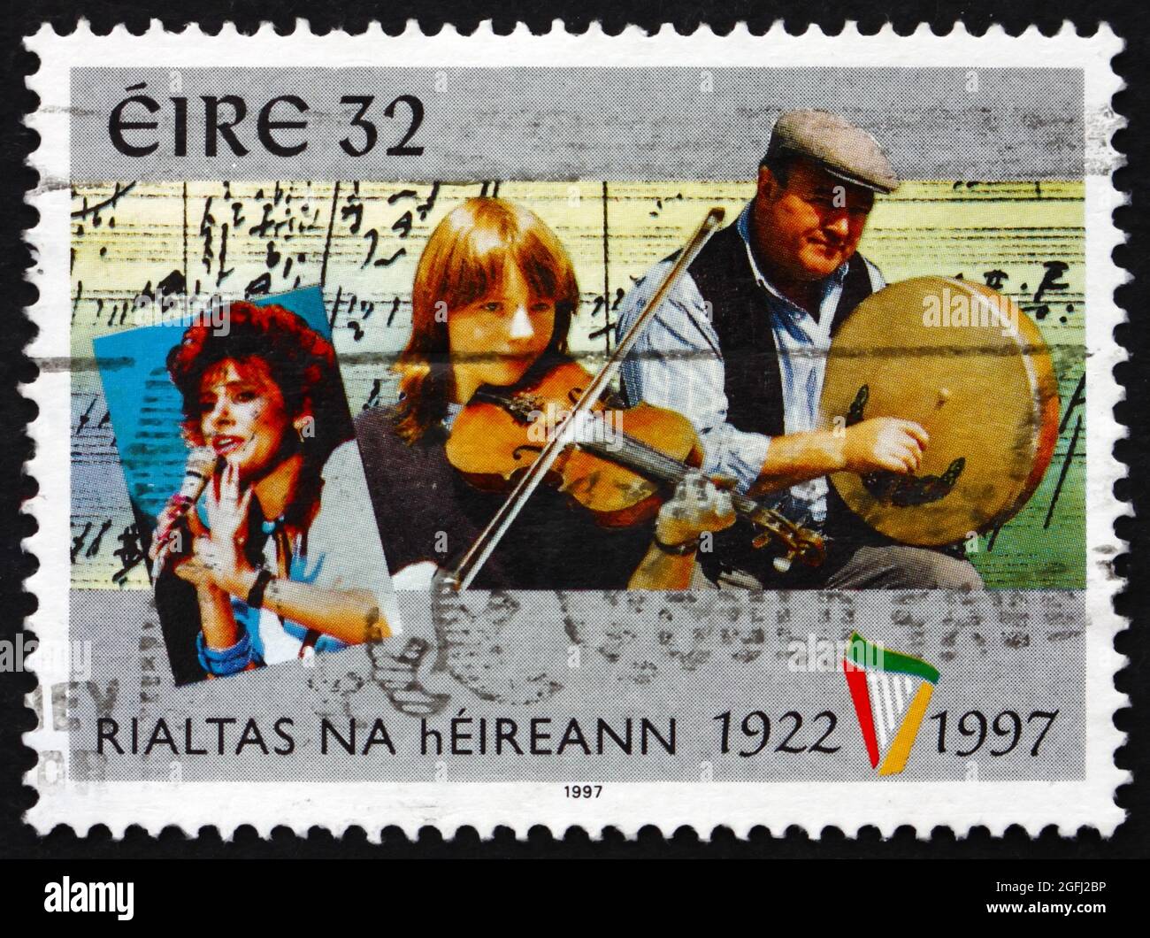 IRELAND - CIRCA 1997: A stamp printed in Ireland shows Singer ...