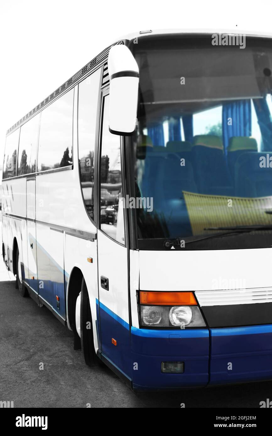 Big bus on a parking Stock Photo - Alamy