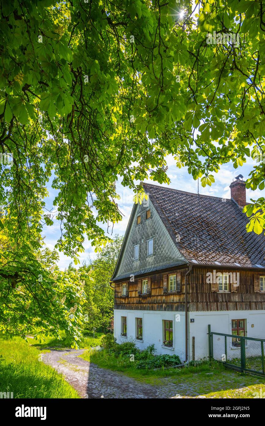 Old medieval mill in rural nature country. Czech rustic architecture ...