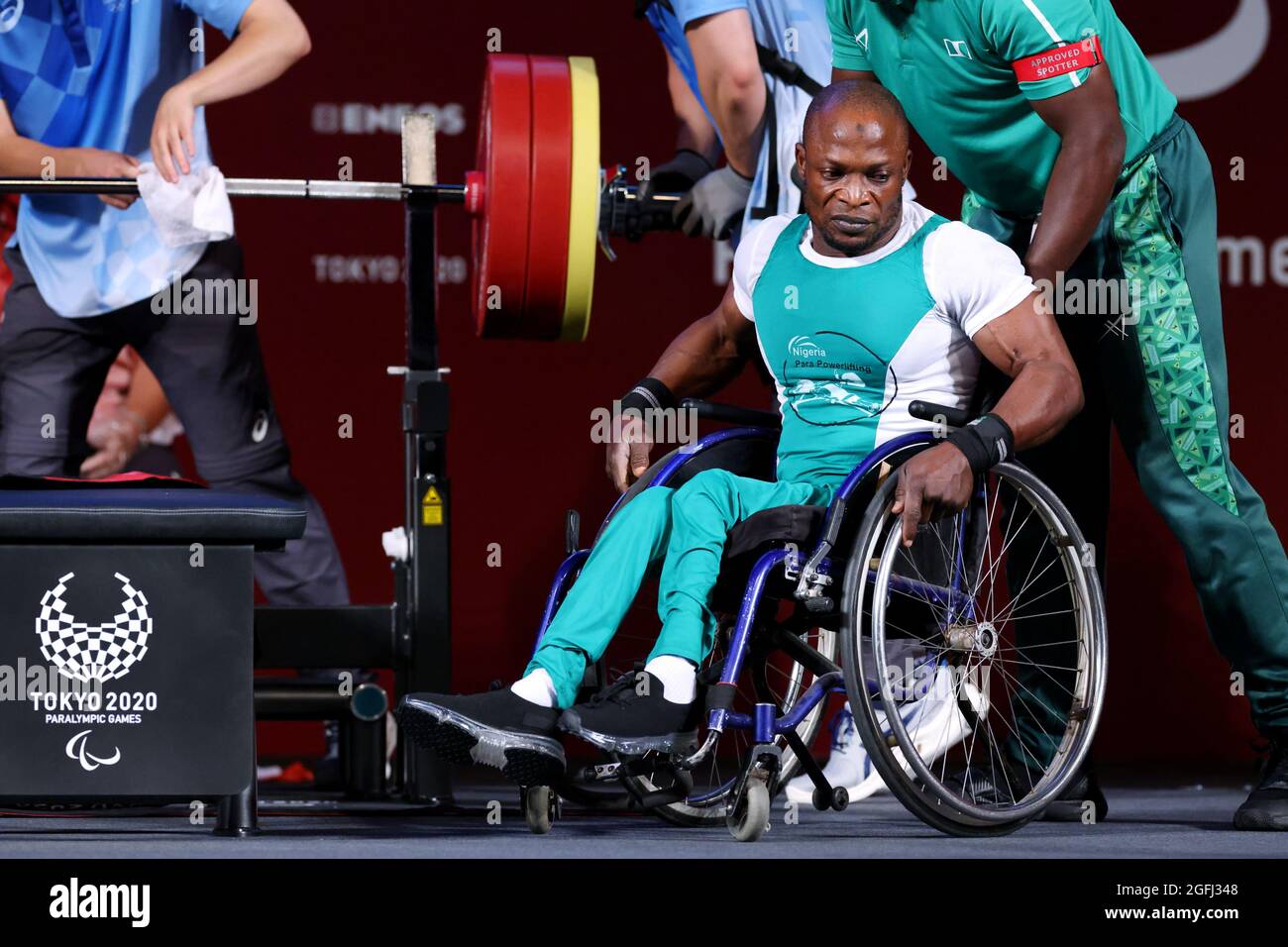 Tokyo, Japan. 26th Aug, 2021. Yakubu Adesokan (NGR) Powerlifting : Men ...